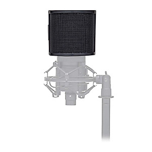 AKG P220 High-Performance Large Diaphragm True Condenser Microphone Bundle with Desktop Boom Scissor Arm Mic Stand and Pop Filter (3 Items)