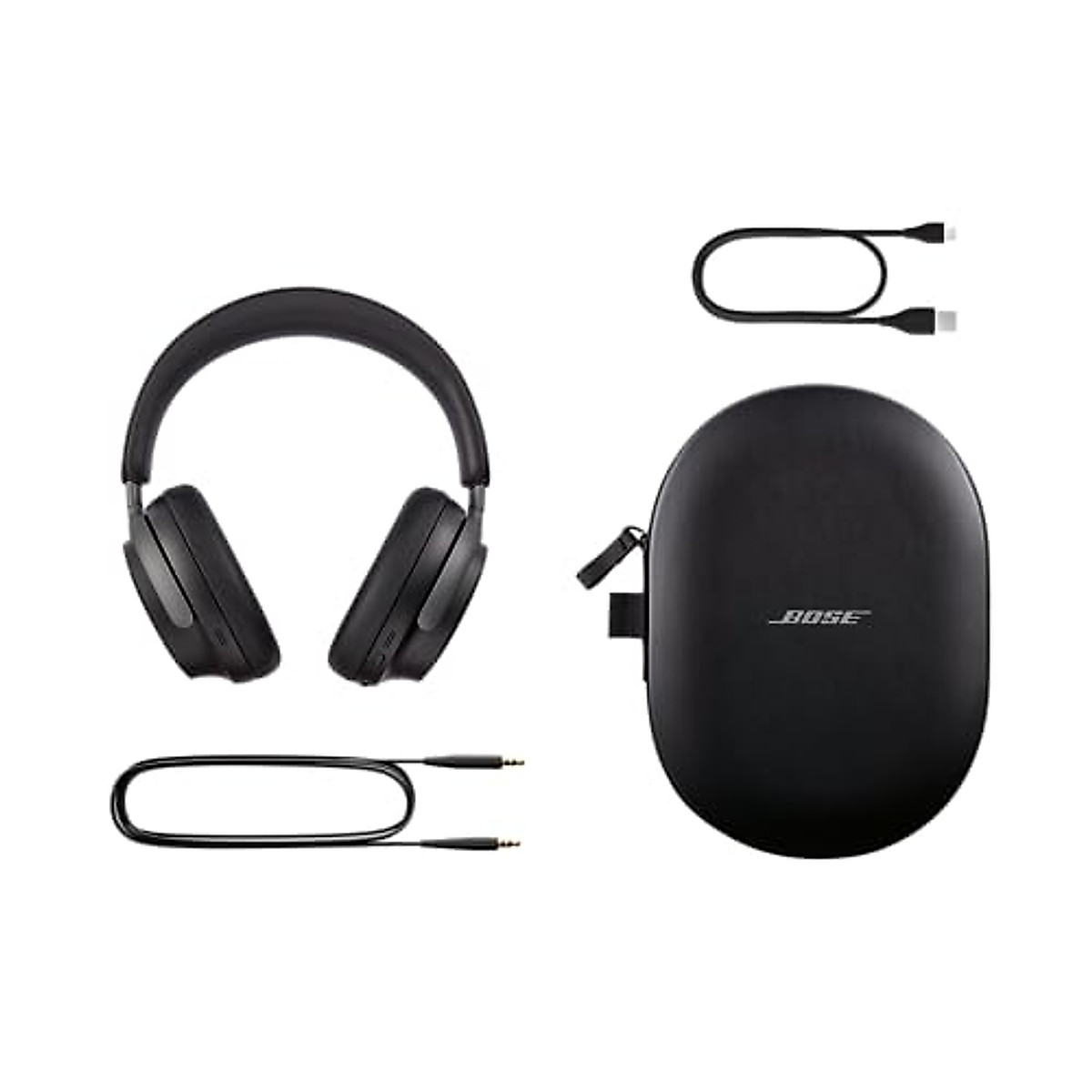 Bose QuietComfort Ultra Wireless Noise Cancelling Headphones with Spatial Audio, Over-the-Ear Headphones with Mic, Up to 24 Hours of Battery Life, Black