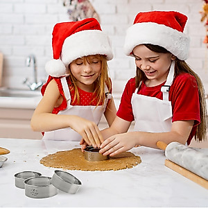 Zulay (5-Pieces) Round Cookie Cutters - Stainless Steel Rustproof Circle Biscuit Cutter Molds - Assorted Round Cookie Cutters With Rolled Top Edges For Dough & Pastries