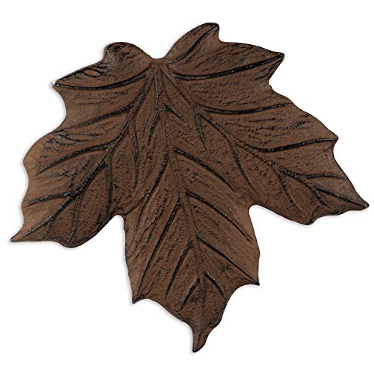 Sunset Vista Designs Wilderness Wonders Cast Iron Maple Leaf Stepping Stone, 11-1/2 by 12-Inch Brown