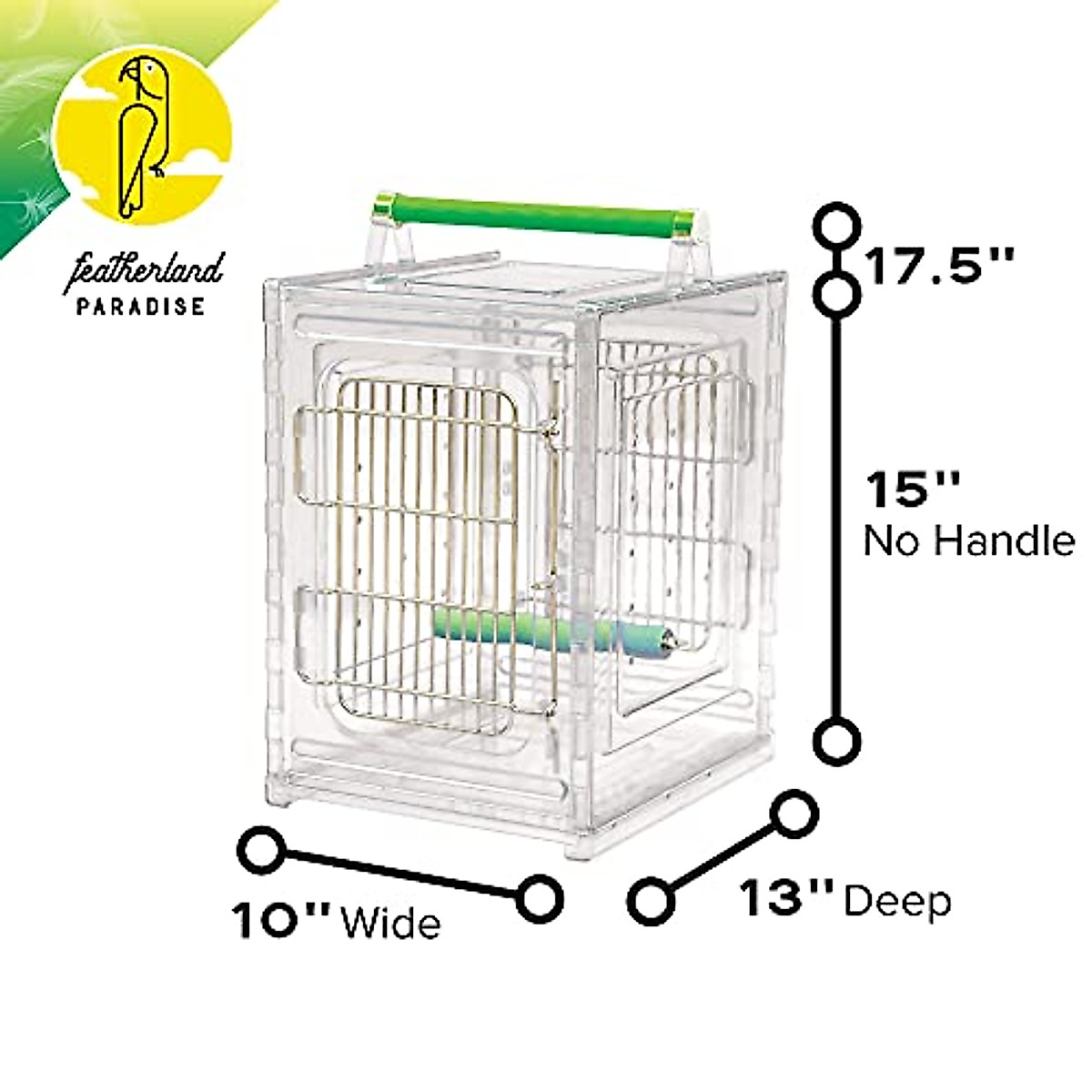 CaitecPerch & Go Polycarbonate Bird Carrier, Clear View Travel Cage