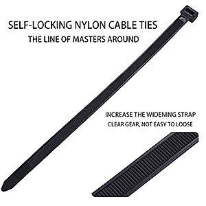 60 Piece Multi-Purpose Ultra Heavy Duty UV Cable Ties,11.8 Inch Width 0.51 Inch, 250 lbs Tensile Strength,Black
