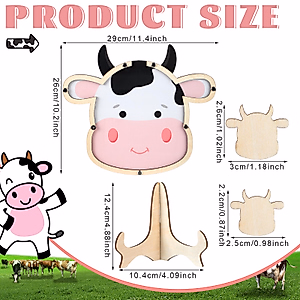 Geelin Baby Shower Guest Book Alternatives Cow Baby Shower Decorations Farm Baby Shower Sign in Guest Book Picture Frame with 50 Pcs Wood Slices for Cow Gender Reveal Decorations Birthday Party