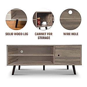 YQ FUNLIS Modern TV Stand Entertainment Center TV Console with Storage Cabinet Center Universal Floor TV Stand Cabinet for Living Room Bedroom,Retro Grey