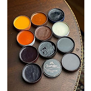 SAPHIR Medaille d’Or Pate De Luxe - Natural Wax Shoe Polish for Leather Shining - 50ml - Wax Yellow