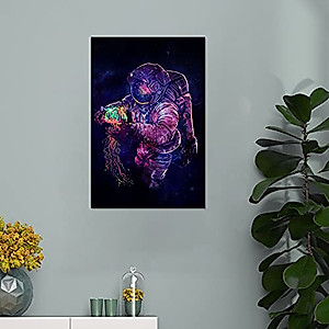 Zensh, Spaceman Poster Outer Universe Starlight Wall Art Prints Cool Planet Decorative Paintings for Boys Room, No Frame 16x24in