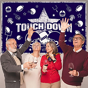 Qyeahkj Football Helmet Stars Backdrop, Blue, 71 x 43 inches, Cloth, for Sports Events Theme Parties