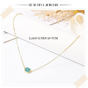 JAKAWIN Rhinestone Pendant Necklace Jewelry Adjustable Collar Necklaces Gold Neck Chain for Women NK295 (Light Blue)