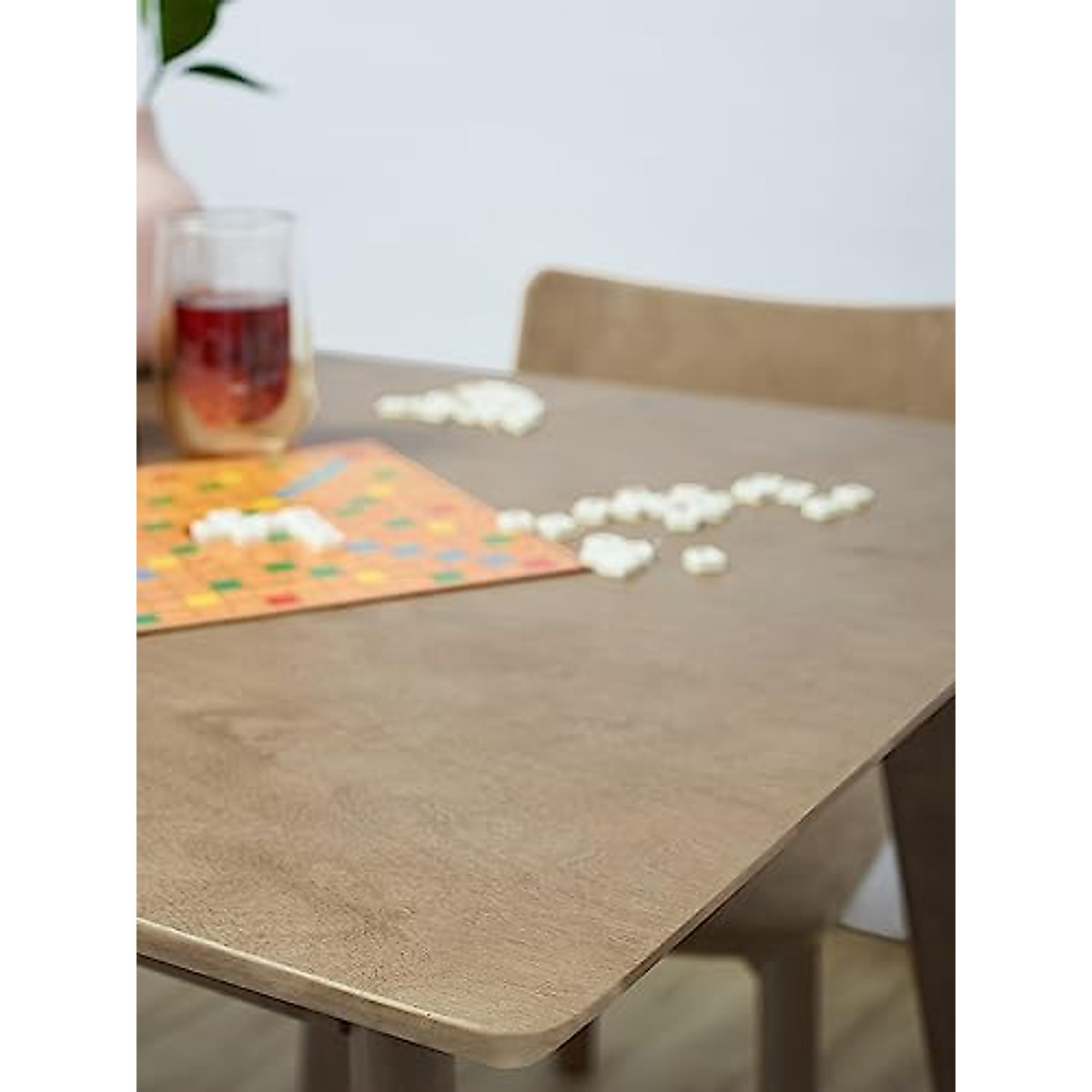 DAIVA CASA Pegasus Rectangular Dining Table - Birch Solid Wood Kitchen & Dining Room Furniture - Mid Century Modern Scandinavian Style – Brown Kitchen Table for Small Space – 40х24 inch