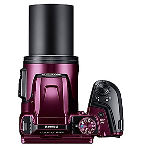 Nikon COOLPIX B500 16MP 40x Optical Zoom Digital Camera w/Wi-Fi (Plum) - (Renewed)