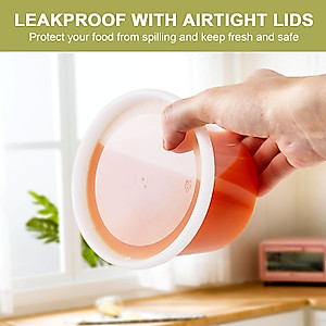 Ezalia Deli Containers with Lids 50 Sets - Plastic Soup Containers 8oz Clear Food Storage Containers with Lids Leakproof, Reusable Take Out for Restaurant, Microwave/Freezer/Dishwasher Safe