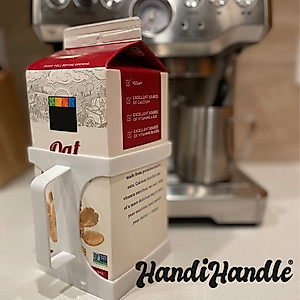 HandiHandle® Half Gallon Milk, Juice, or Beverage Carton Holder | Lightweight and Slim to Save Refrigerator Space | for Seniors, Home Kitchens, Coffee Shops, Restaurants, and Baristas. (1)