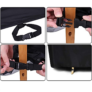 Patio Furniture Covers, Outdoor Waterproof Patio Table Furniture Set Covers, Rectangular Table and Chair Set Cover, Outdoor Sectional Sofa Set Covers with 4 Windproof Buckles 300x240x90cm(LxWxH)