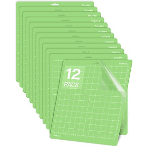 Gwybkq Cutting Mat for Cricut Maker 3/Maker/Explore 3/Air 2/Air/One 12 Pack 12x12 Cut Mats Replacement Accessories Adhesive Sticky Green Cricket Standard Card