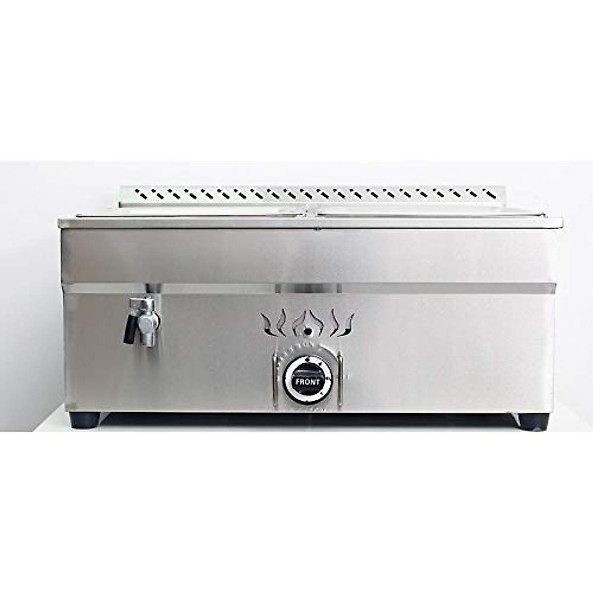 INTBUYING Propane Gas 4-Compartment Commercial Restaurant Cafe Catering Bain-Marie Buffet Sause Tabletop Desktop Countertop Food Warmer Steam Table