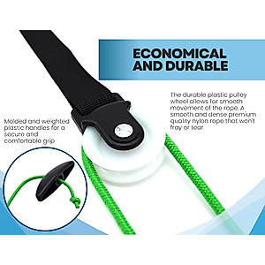 LiftAid Shoulder Pulley for Physical Therapy with Exercise Guide - Improves Shoulder Strength & Range of Motion - Reduces Pain, Helps in Muscle Recovery - Physical Therapy Equipment (Green)