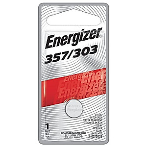 Energizer 357/303 Batteries (1 Pack), 1.5V Silver Oxide Button Cell Batteries