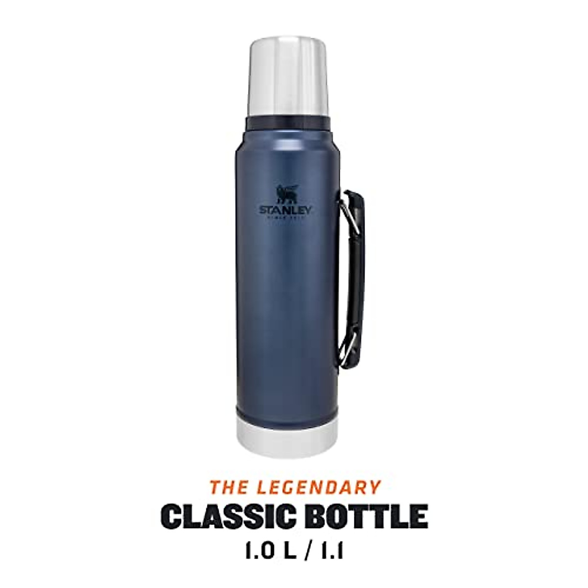 Stanley Classic Legendary Bottle BPA Stainless Steel Thermos - Keeps Cold or Hot for 24 Hours Leakproof Lid Doubles as Cup-Dishwasher Safe, Nightfall, 1.0 L