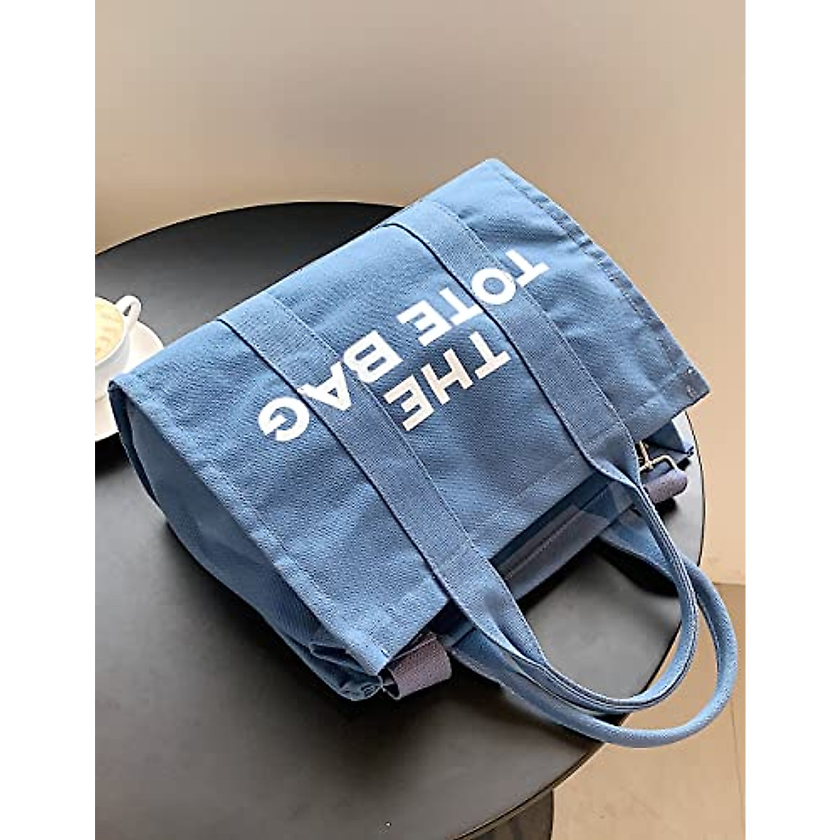 Tote Bag for Women, Travel Canvas Tote Bags for Women, Fashion Crossbody Bags Handbag Bag Casual Large Capacity for Office, Travel, School - BlueBlack