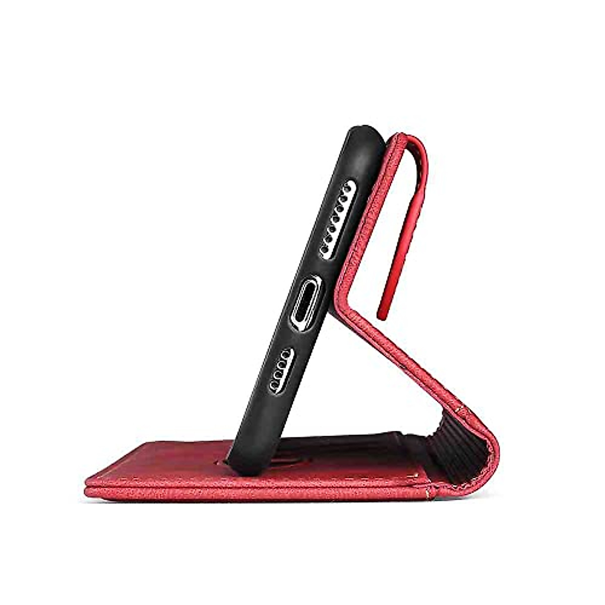 Ownetee DIIGON Phone Cover Wallet Folio Case for Oppo Reno 2, Premium PU Leather Slim Fit Cover for Reno 2, Anti-Dirt, Red