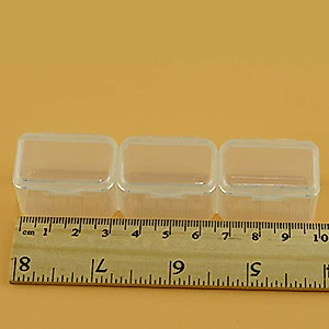 Healifty 2pcs Nail Art Storage Box 21 Grids Clear Plastic Jewelry Box Organizer Diamond Embroidery Box for Nail Art DIY Craft