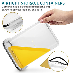 HOSHANHO 24 Pack Airtight Food Storage Containers Set for Kitchen Pantry Organization and Storage, BPA-Free Plastic Dry Food Storage Containers with Lids Ideal for Cereal, Pasta and Oats