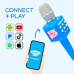 Bundle - Kidz Bop Bluetooth Headphones and Karaoke Microphone, Blue
