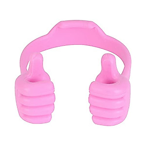 Mipcase Thumbs up Cell Phone Holder Lazy Mobile Phones Stand with Hand Holder Multi-Angle Desktop Tablet Cellphone Thumb Holder for Tablet Smarts Cellphone Travel Pink