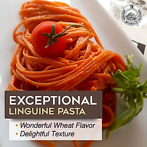 Morelli Red Chili Linguine Pasta - Red Pepper Pasta with Wheat Germ - Italian Pasta from Italy - Naturally Flavored Pasta - Gourmet Pasta - NON GMO - ORGANIC - 8.8oz (250g) - Pack of 2