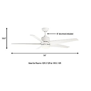 Mena 54 in. White Color Changing Integrated LED Indoor/Outdoor Matte White Ceiling Fan with Light Kit and Remote Control