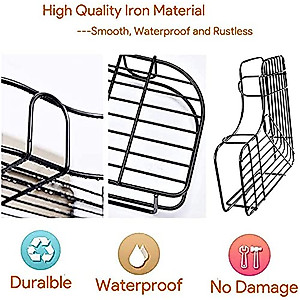 Corner Shower Caddy 2-Pack, Bathroom Shelf with 4 Pack Powerful Adhesive Hooks, 2-in-1 Organizer Storage for Toilet, Kitchen, and Dorm.