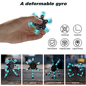 Interesting Sensory fingertip Spinning Toy, Finger Spinning Toy Spinning top Toy, with deformable Chain, Mechanical Spiral Twister, fingertip gyro, Children's Adult Decompression Toy (4)