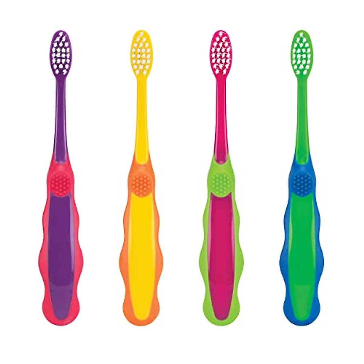 SmileGoods Y231 Child Toothbrush, 23 Tuft, Soft Bristle, with Extra Wide Handle, 72 Individually Packaged Premium Toothbrushes, Assorted Colors Bulk Pack