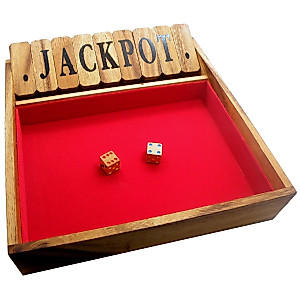 Winshare Puzzles and Games Shut The Box Game Large, Wooden Old Fashioned Dice Fun Play