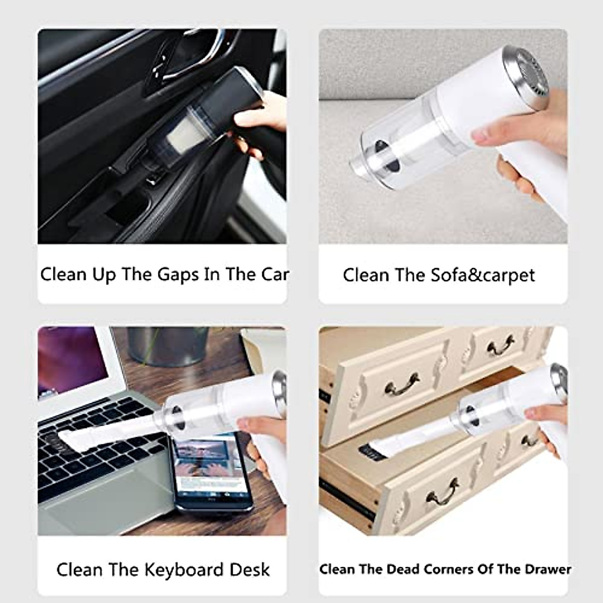 Bee Flower Car Vacuum, 2023 New Bee Flower Cordless Vacuum Cleaner Car Handheld Vacuum, Bee Flower Vacuum with 6000pa Powerful Suction, Tiny Car Vacuum Cleaner for Car, Furniture, Office (A)