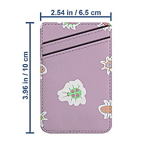 Diascia Pack of 2 - Cellphone Stick on Leather Cardholder ( Beetles Lady Bugs Dashed Lines Pattern Pattern ) ID Credit Card Pouch Wallet Pocket Sleeve