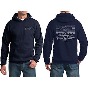 Ford Hoodie Mustang with Grill (Front & Back) Hoody, Navy, 2XL