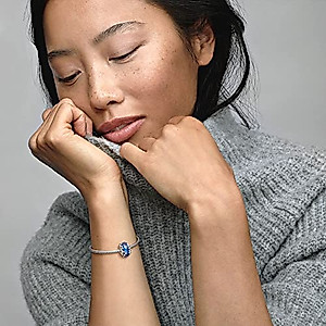 Pandora Galaxy Blue & Star Murano Charm Bracelet Charm Moments Bracelets - Stunning Women's Jewelry - Gift for Women - Made with Sterling Silver