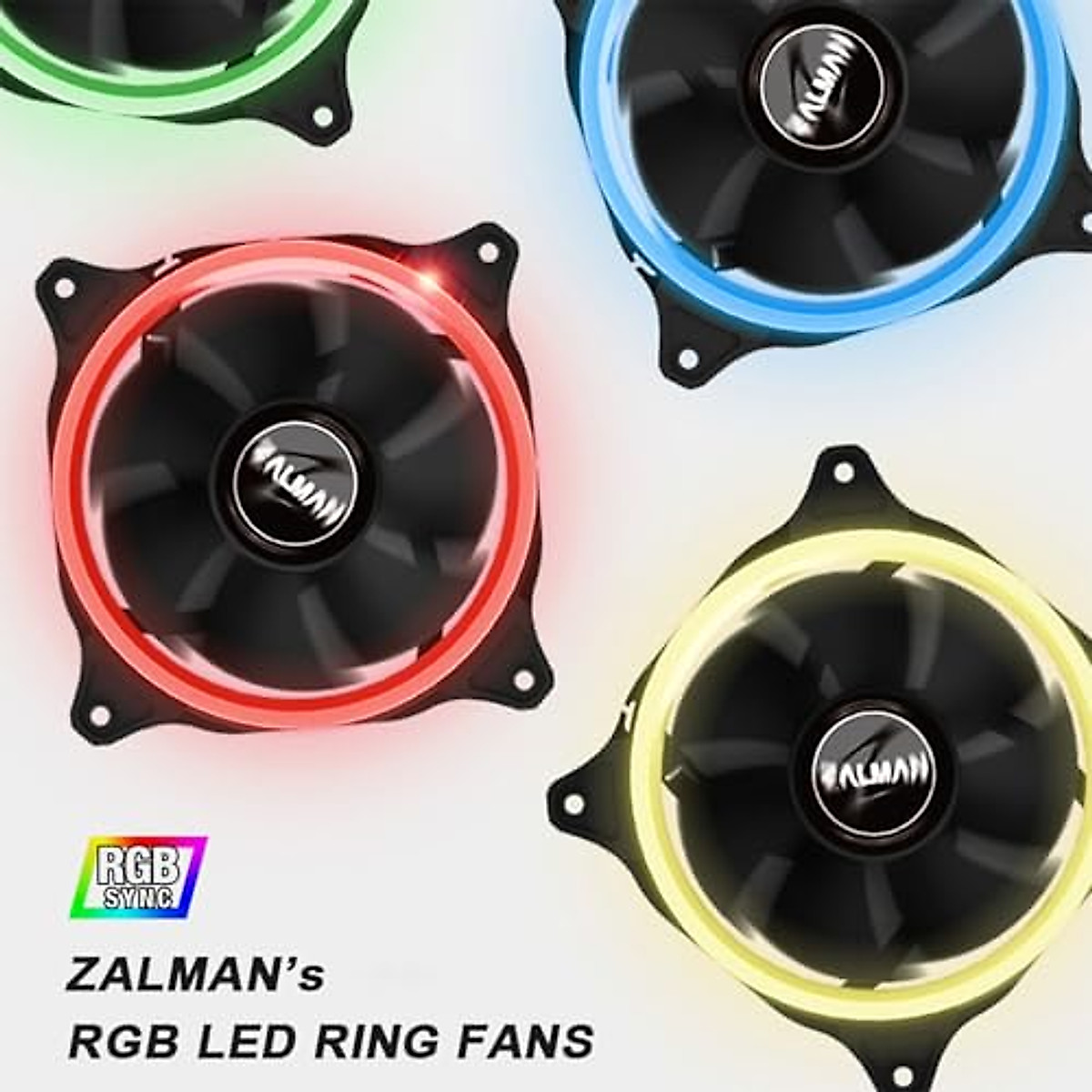 Zalman Z7 NEO ATX Mid-Tower Gaming PC Case, Tempered Glass Side Panel, 4X Pre-Installed 120mm RGB LED Ring Fans, High-End PC Cabinet