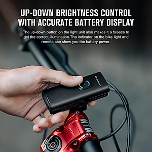 OLIGHT RN 2000 LED Rechargeable Bike Light, 2000 Lumens and 557ft Max Throw Waterproof Bicycle Headlight with Spot&Flood Beams, Remote Control, Type-C and Smart Sensor, for Mountain and Urban Riding