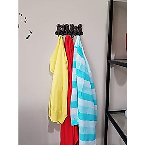 Cast Iron Dog Key Holder for Wall/Dog Key Hook/Rack. Perfect for Dog leashes, Keys, Coats, Bags, Towels, Scarfs & More. Decorative Dog Tail Hanger. (Antique Copper Finish)