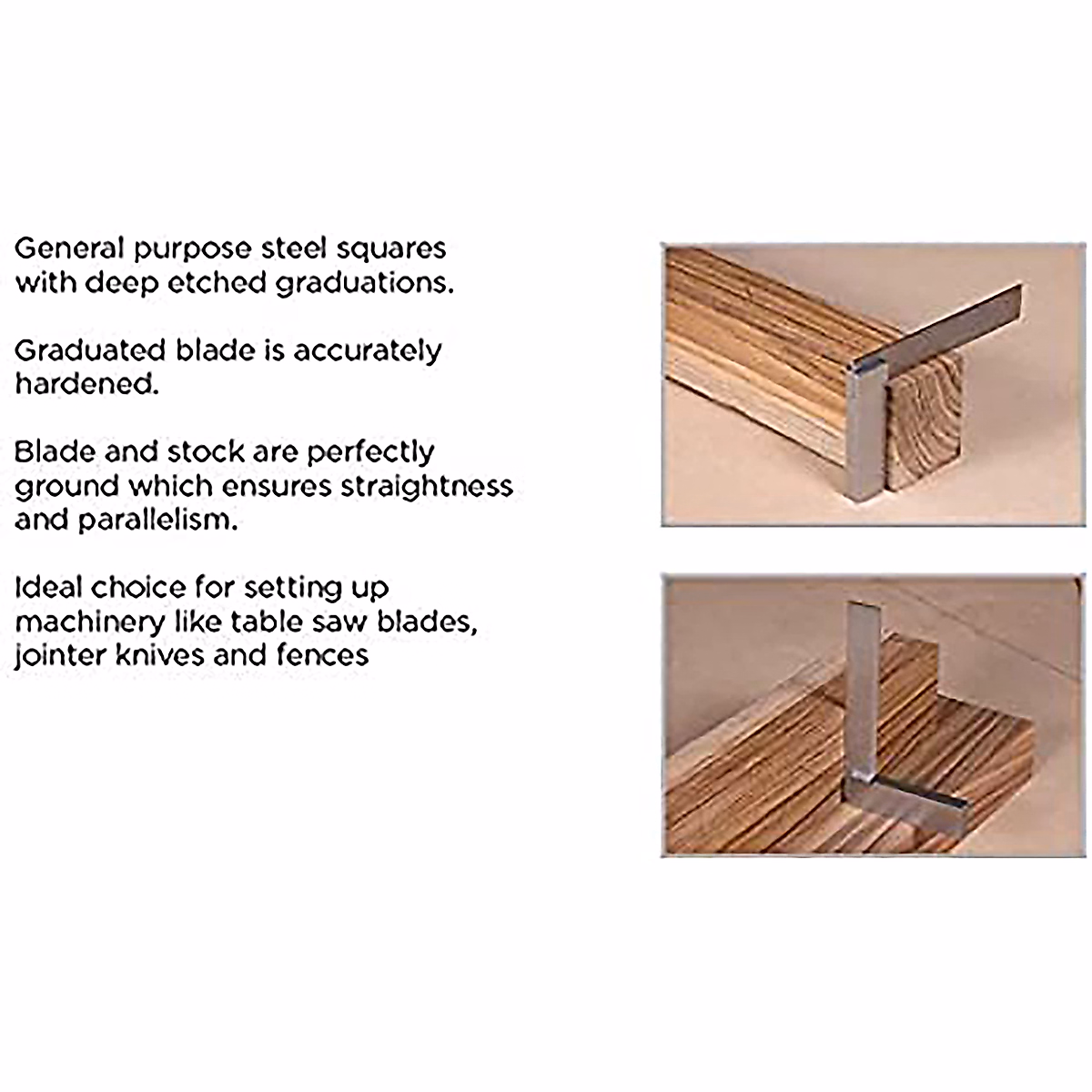 Groz 01143 6" Graduated Workshop Steel Square, 0.00028" Squareness