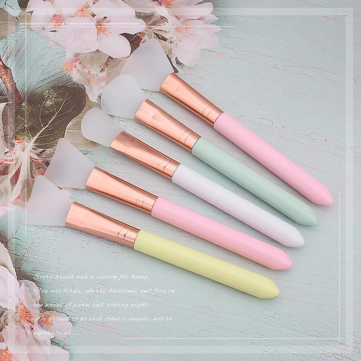 Elisel 5pcs Silicone Face Mask Brushes Flexible Facial Mud Mask Applicator Brush for Applying Facial Mask,Sleeping Mask, clay mask,Body Lotion Mask Beauty Tools Makeup Brushes Applicator (Style 1)