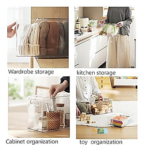 YouLike 4pack Stackable Refrigerator Organizer Bins with Pull-Out Drawer， Fridge Drawers Containers， Refrigerator, Freezer, Vanity & Fridge Organization and Storage（2M+Large+XL）