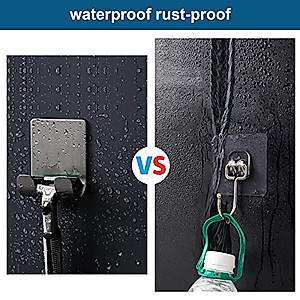 Diesisa Razor Holder for Shower + Adhesive Wall Hooks, Premium 304 Stainless Steel Shower Razor Holder with Heavy Duty Waterproof Sticky Hooks for Hanging Towels, Coat, hat (2+2 Pack)