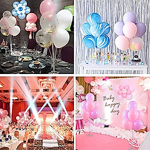Table Balloon Stand Kit - 7 Sets,Reusable Clear Balloon Holder Stand for Table with Balloon Flower Clips,Glue Dot for Birthday Wedding Party Decorations,Christmas,Happy Birthday Balloons Decorations
