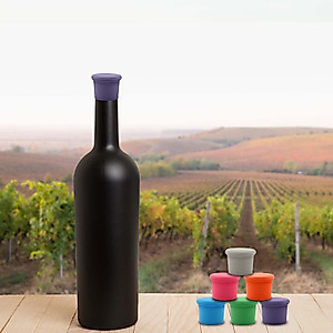 6 Pieces Silicone Wine Bottle Caps Reusable Beer Bottle Stopper Replace Bottle Stoppers for Corks to Keep Wine Fresh