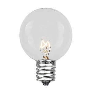 G50 Patio String Lights with 25 Clear Globe Bulbs – Outdoor String Lights – Market Bistro Café Hanging String Lights – Patio Garden Umbrella Globe Lights - Black Wire - 25 Feet…