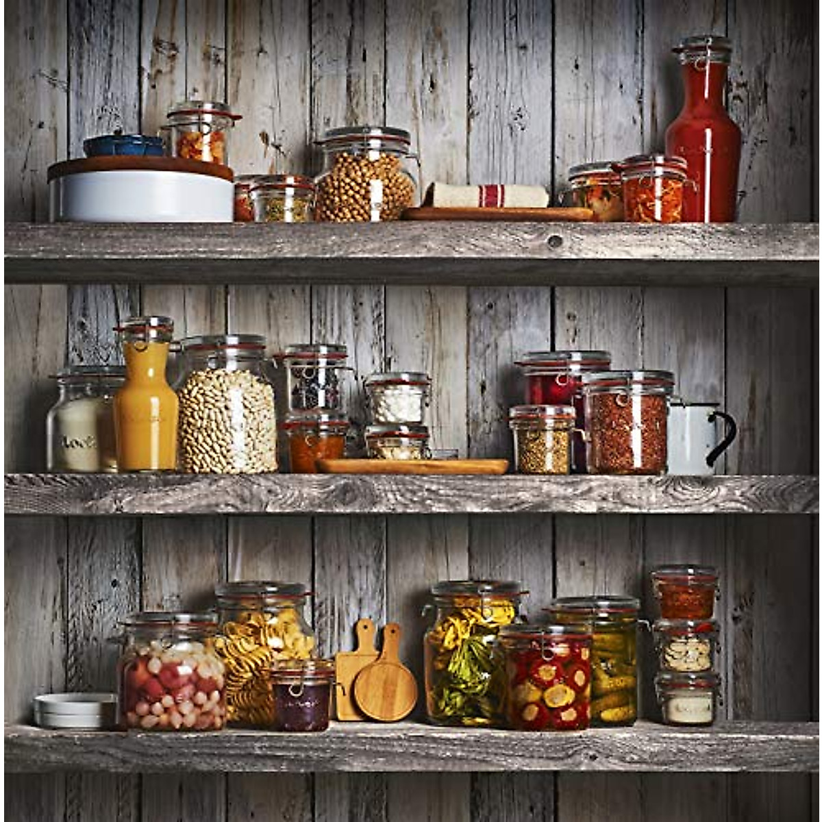 Luigi Bormioli Lock-Eat 17 oz Juice Jar (Set Of 6) : Innovative Glass Lid, Easy to Close, Easy to Open, Dishwasher Safe, Microwave Safe, Canning Safe, Freezer Safe, Stackable Jars