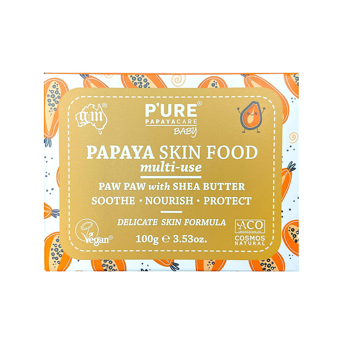 P'URE PAPAYACARE Papaya Baby Skin Food, 3.53 Ounces